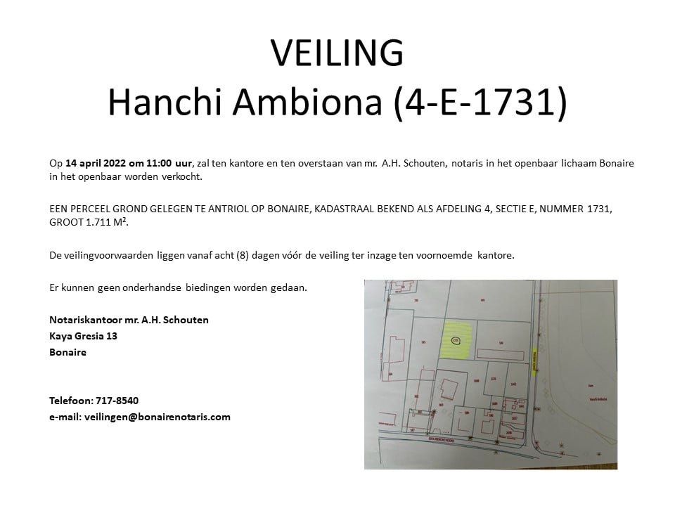 veiling Hanchi Amboina | Bonaire Notaris